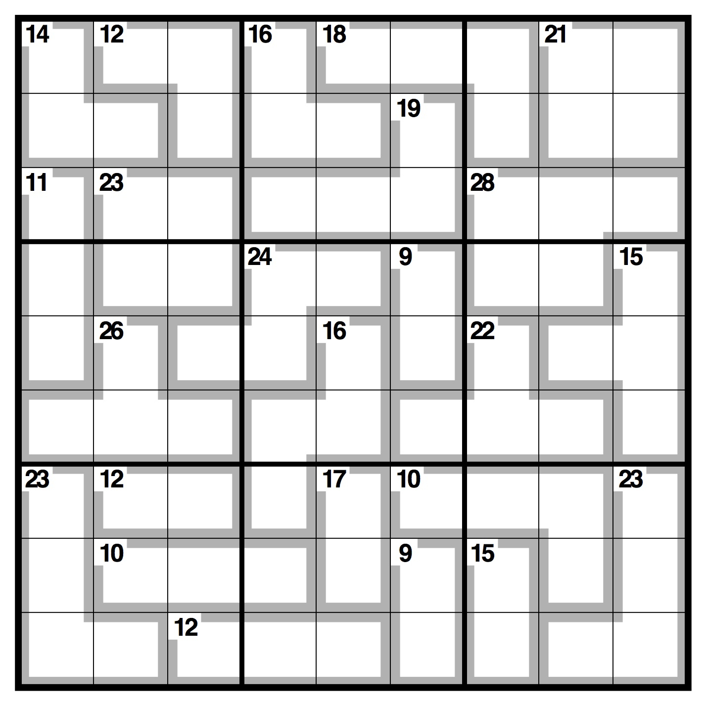 Killer Sudoku Printable Printable World Holiday
