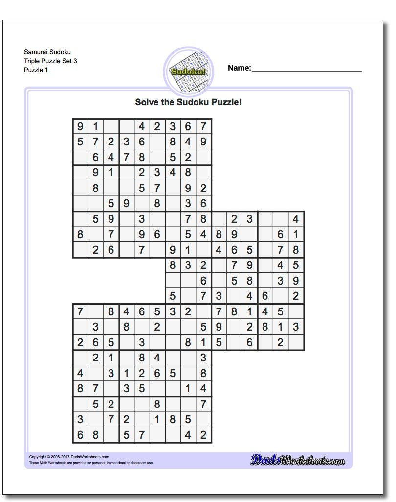 Evil Samurai Sudoku Printable Sudoku Printable